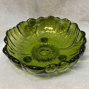 Indiana Glass | Dining | Vintage Indiana Green Glass Large Footed Fruit ...